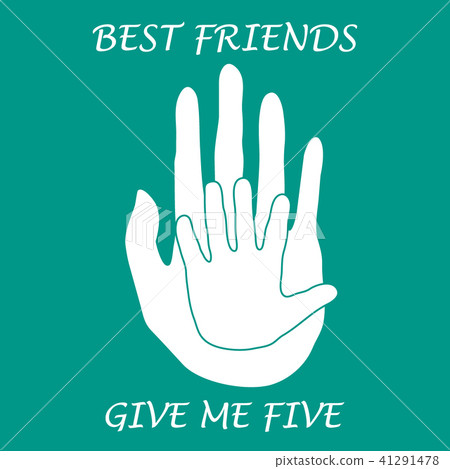 two hands adult and child giving a five Friends - Stock Illustration ...