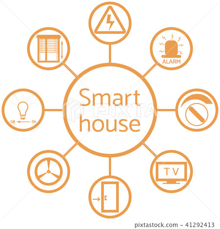 a colored scheme with different icons for smart - Stock Illustration ...