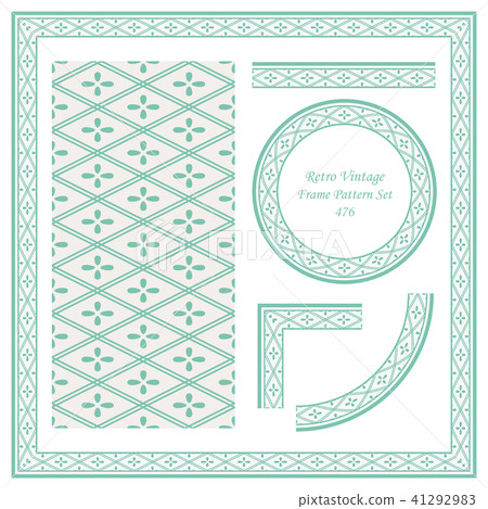 Vintage border seamless pattern background set - Stock Illustration ...