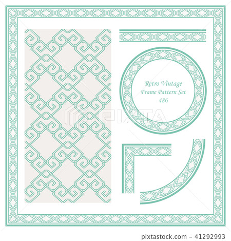 Vintage border seamless pattern background set - Stock Illustration ...