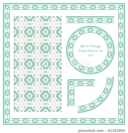 Vintage border seamless pattern background set - Stock Illustration ...