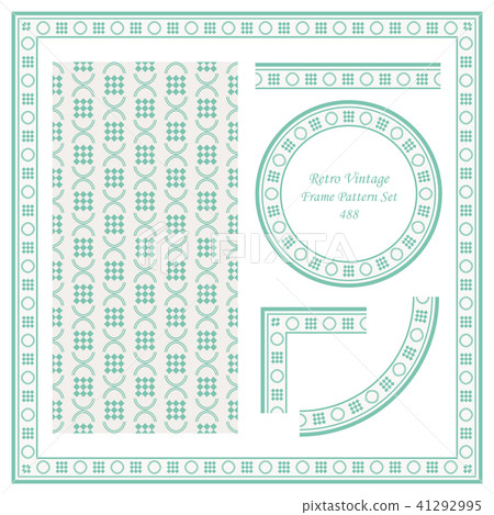 Vintage border seamless pattern background set - Stock Illustration ...