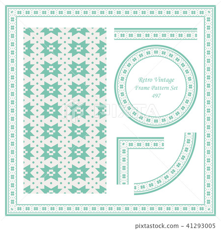 Vintage border seamless pattern background set - Stock Illustration ...