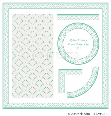 Vintage border seamless pattern background set - Stock Illustration ...