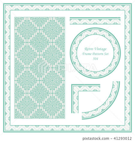 Vintage border seamless pattern background set - Stock Illustration ...