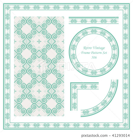 Vintage border seamless pattern background set - Stock Illustration ...