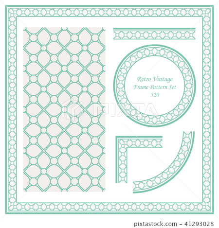 Vintage border seamless pattern background set - Stock Illustration ...