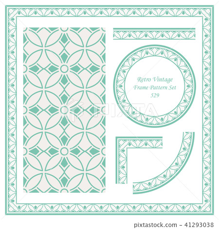 Vintage border seamless pattern background set - Stock Illustration ...