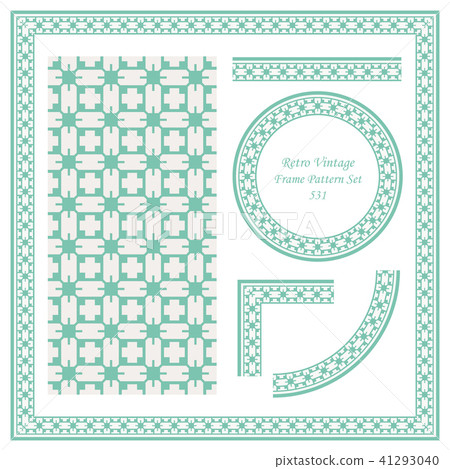 Vintage border seamless pattern background set - Stock Illustration ...