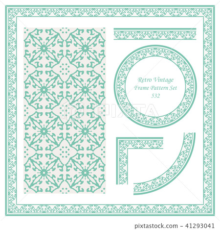 Vintage border seamless pattern background set - Stock Illustration ...