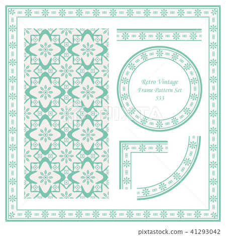 Vintage border seamless pattern background set - Stock Illustration ...