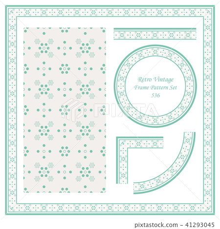 Vintage border seamless pattern background set - Stock Illustration ...