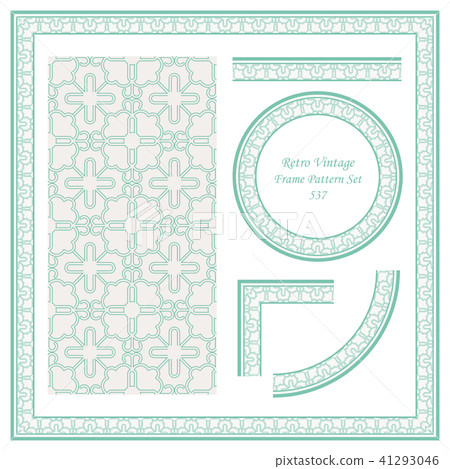 Vintage border seamless pattern background set - Stock Illustration ...