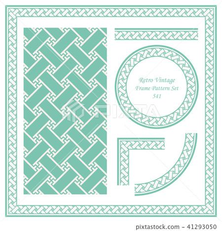 Vintage border seamless pattern background set - Stock Illustration ...