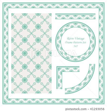 Vintage border seamless pattern background set - Stock Illustration ...