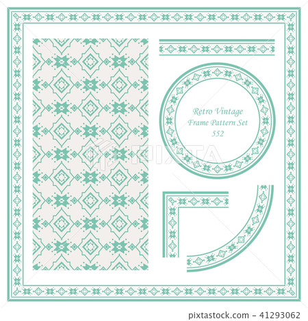 Vintage border seamless pattern background set - Stock Illustration ...