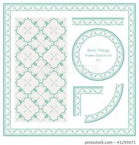 Vintage border seamless pattern background set - Stock Illustration ...