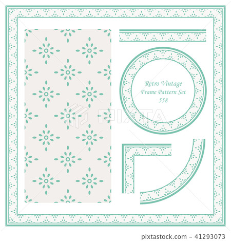 Vintage border seamless pattern background set - Stock Illustration ...
