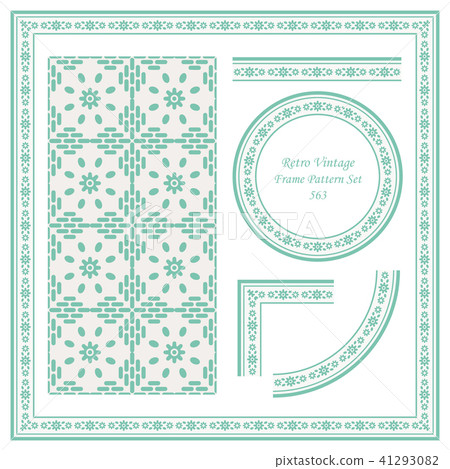 Vintage border seamless pattern background set - Stock Illustration ...