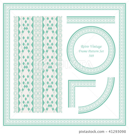 Vintage border seamless pattern background set - Stock Illustration ...