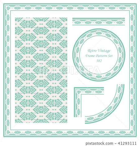 Vintage border seamless pattern background set - Stock Illustration ...