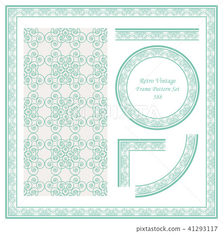 Vintage border seamless pattern background set - Stock Illustration ...