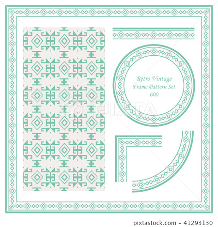 Vintage border seamless pattern background set - Stock Illustration ...
