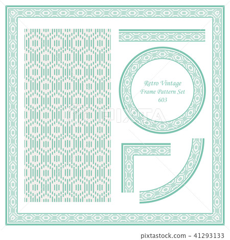 Vintage border seamless pattern background set - Stock Illustration ...