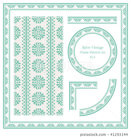 Vintage border seamless pattern background set - Stock Illustration ...