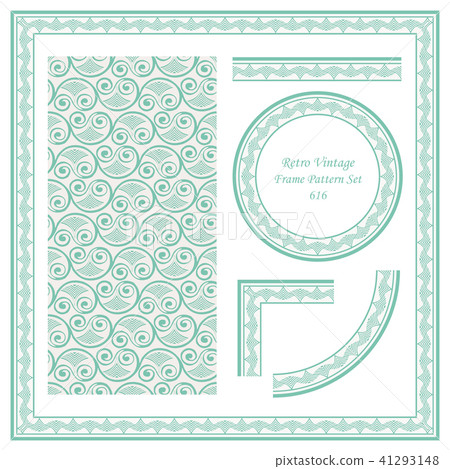 Vintage border seamless pattern background set - Stock Illustration ...
