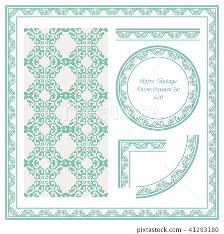 Vintage border seamless pattern background set - Stock Illustration ...