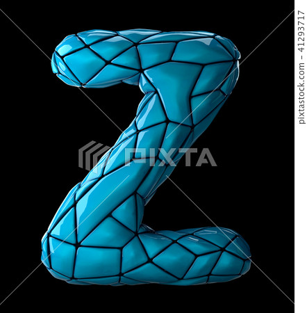 Capital latin letter Z in low poly style blue... - Stock Illustration ...