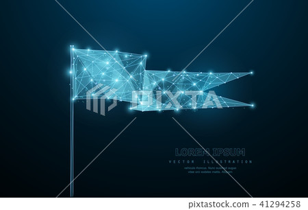 Vector flag. Abstract wire low flag... - Stock Illustration [41294258 ...