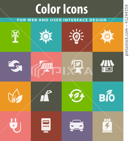 Alternative energy icons set - Stock Illustration [41294359] - PIXTA
