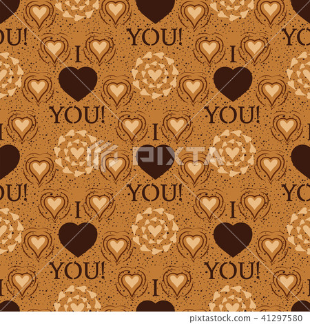 I love you text heart sharp vector seamless... - Stock Illustration ...