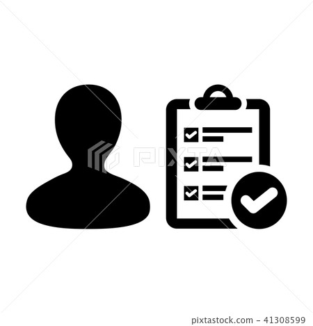 Clipboard icon vector male person profile avatar - Stock Illustration ...