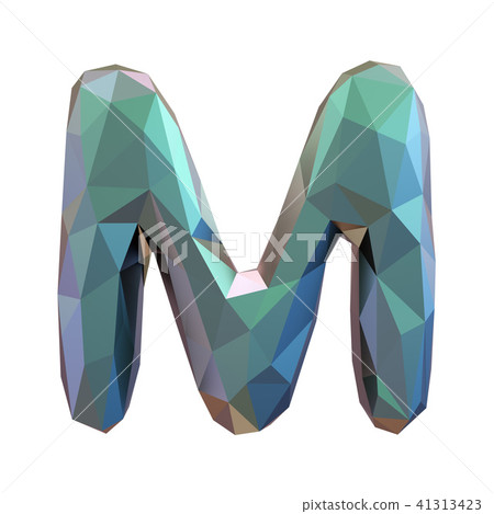 Capital latin letter M in low poly style... - Stock Illustration ...
