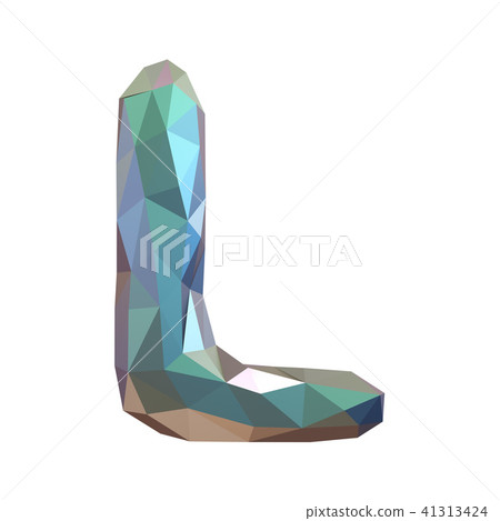 Capital latin letter L in low poly style... - Stock Illustration ...
