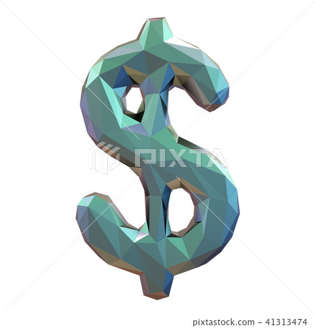 dollar sign made in low poly style isolated on... - Stock Illustration ...