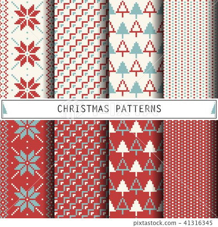 Christmas Patterns. Set of winter holiday - Stock Illustration ...