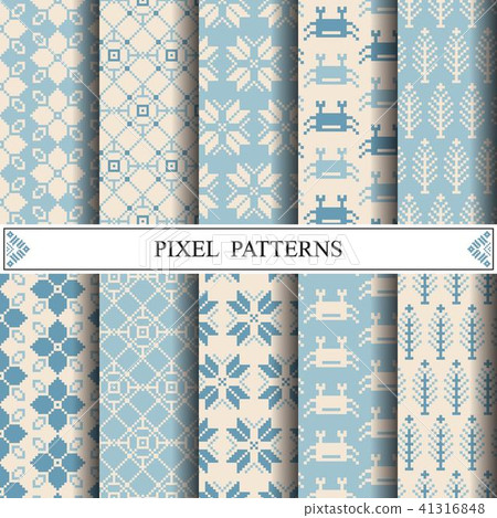 pixel pattern, textile, pattern fills, web page - Stock Illustration [41316848] - PIXTA