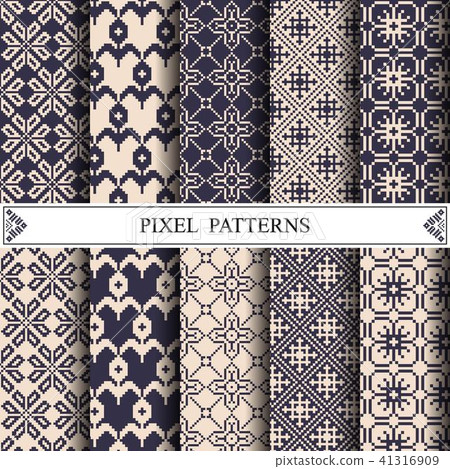 pixel pattern, textile, pattern fills, web page-插圖素材 [41316909] - PIXTA圖庫