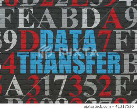 Data concept: Data Transfer on wall background - Stock Illustration ...