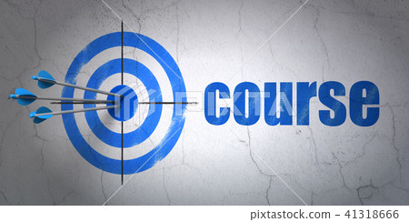 Learning concept: target and Course on wall... - Stock Illustration ...