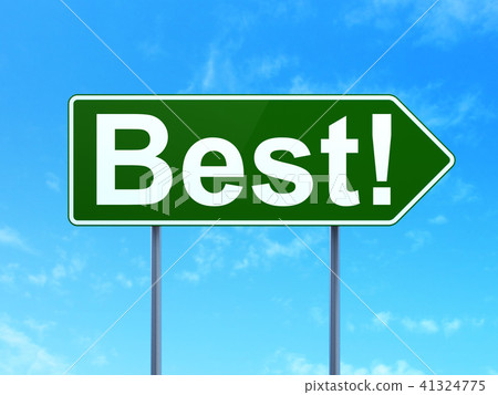 Business concept: Best! on road sign background - Stock Illustration ...