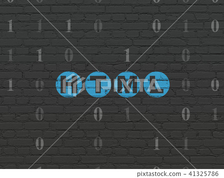Software concept: Html on wall background - Stock Illustration ...
