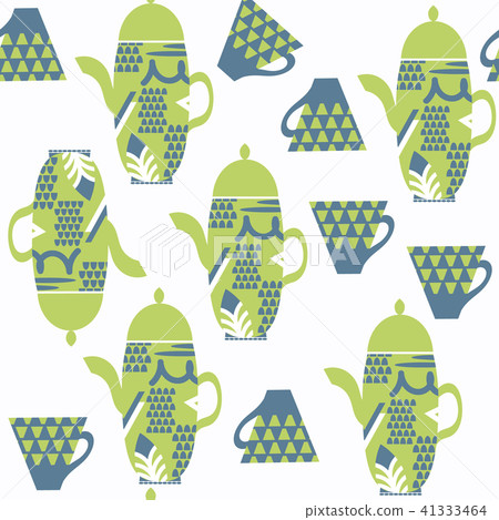 Abstract tea pot seamless vector pattern. - Stock Illustration ...