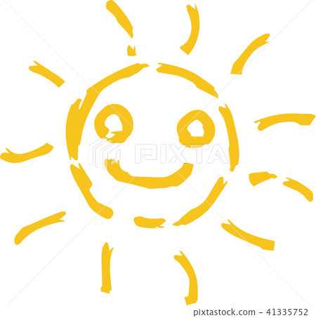 Summer sun yellow hand-painted illustration - Stock Illustration ...