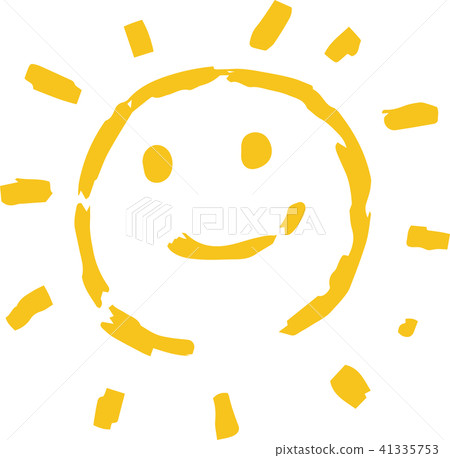 Summer sun yellow hand-painted illustration - Stock Illustration ...