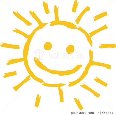 Summer sun yellow hand-painted illustration - Stock Illustration ...